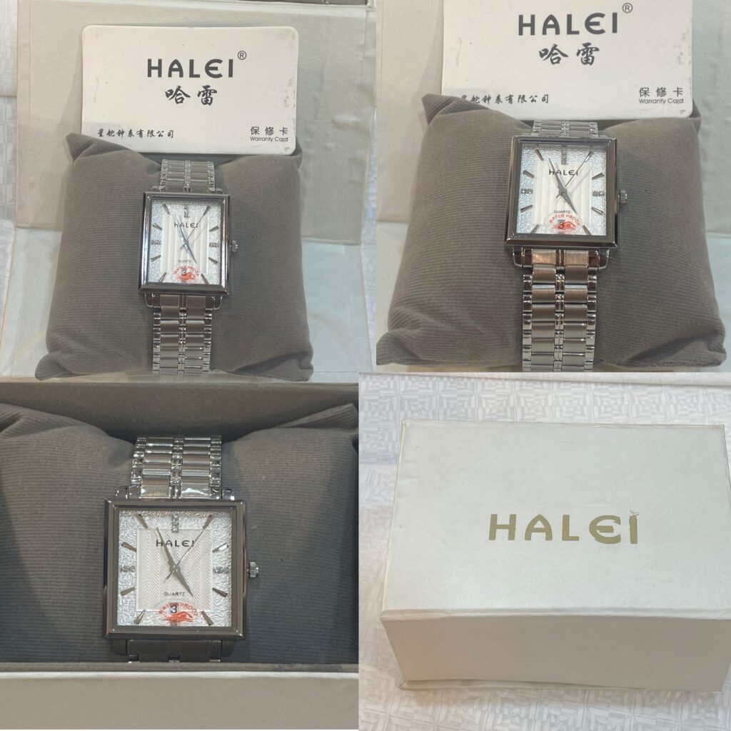 Halei Square White Dial Stainless Steel Watch - Carat Vogue