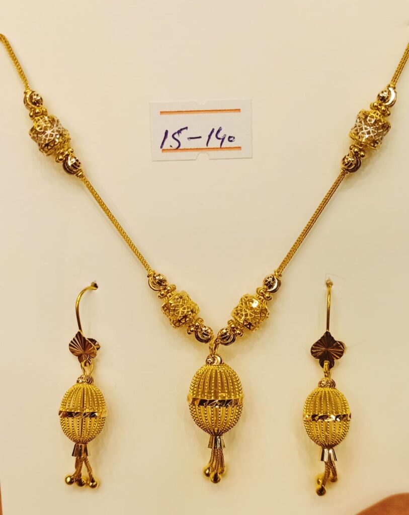 Aurelia 21K Gold Elegance Necklace and Earrings Set - Modern Chic ...