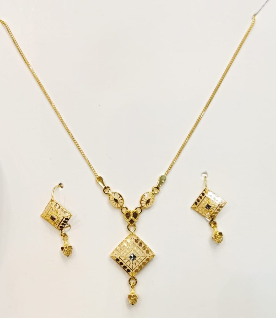 21K Gold Half Tola Diya Mani Mala Set - Carat Vogue