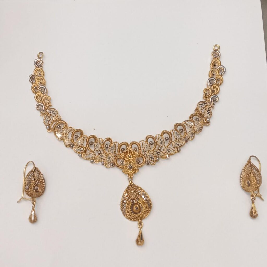 2-Tola Gold Pakistani Wedding Necklace Set with Exquisite Craftsmanship ...