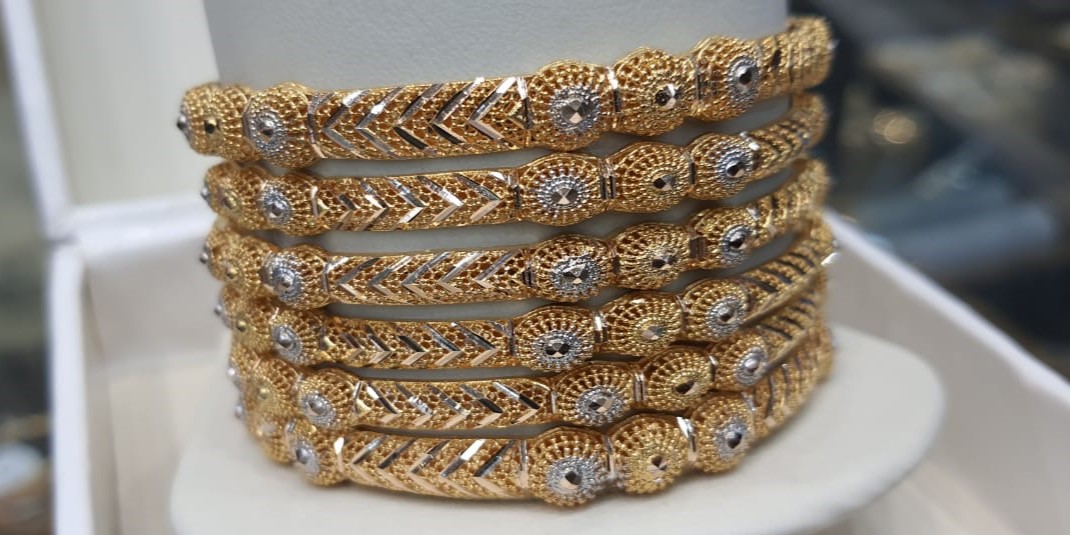 Modern and Fancy 21 Carat Gold Bangles for Women 5 Tola - Carat Vogue
