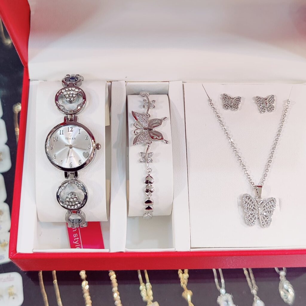 Timas Ladies Silver Watch Gift Box Set - Carat Vogue