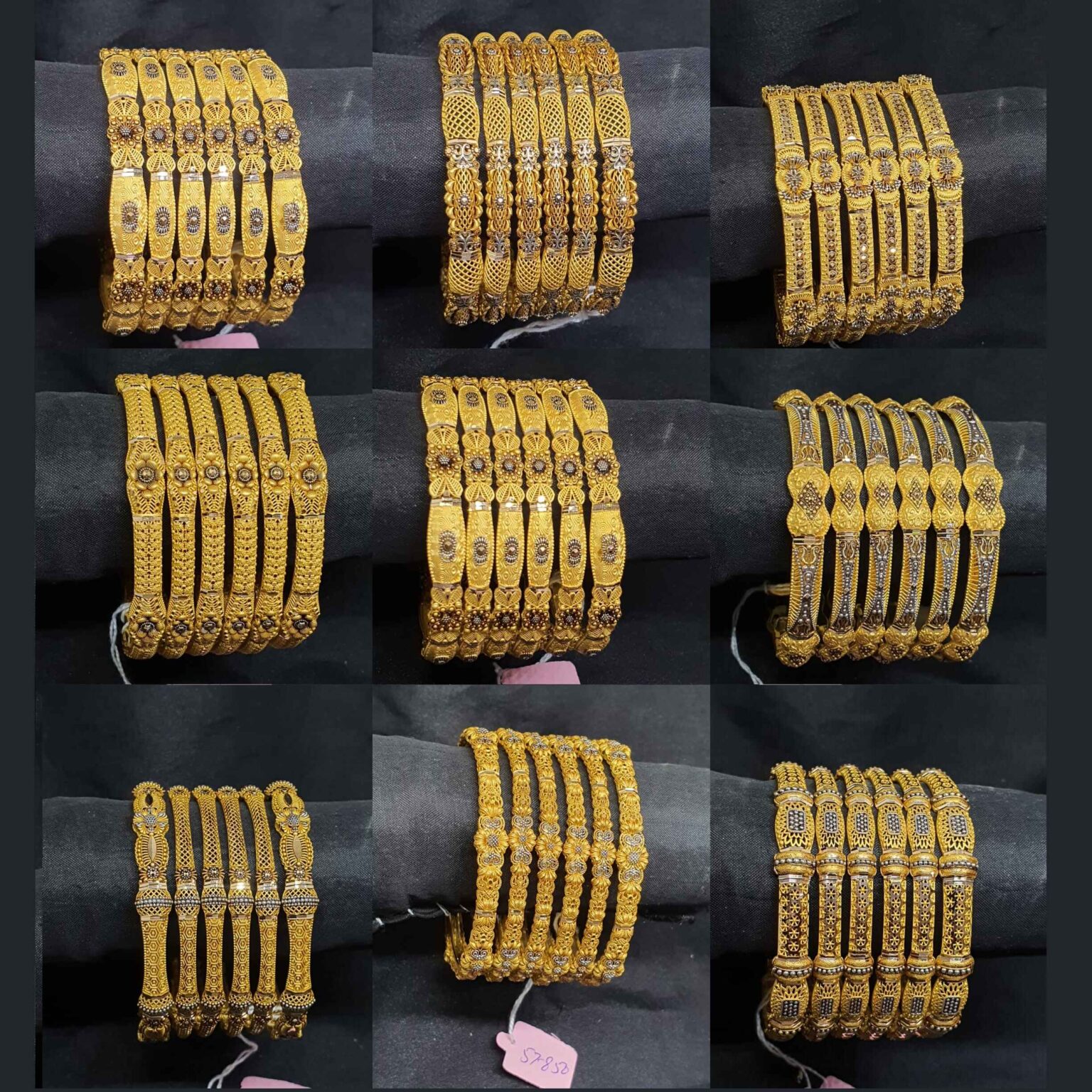 21 Karat Gold Kada Bangles Set - 3 Tola - Carat Vogue