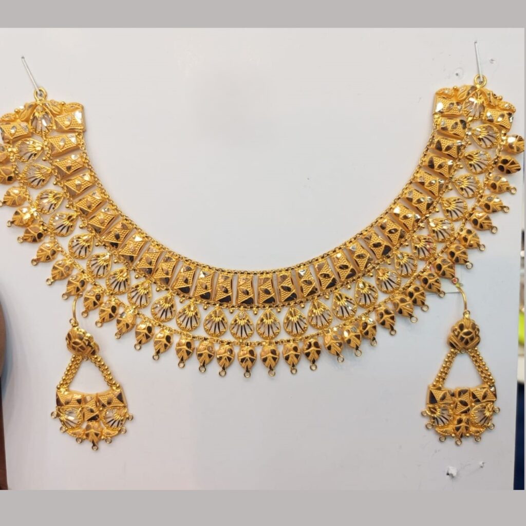 Royal 21K Gold Bridal Choker Set with Intricate Cutwork & Heritage ...
