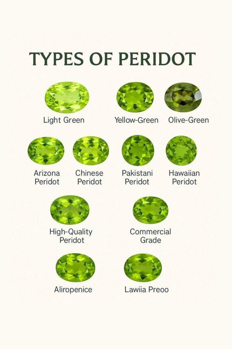 Types of Peridot – Gemstone Color & Origin Chart - Carat Vogue
